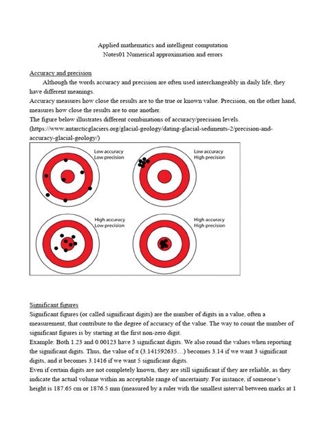 Numerical Approximation And Errors Pdf Significant Figures
