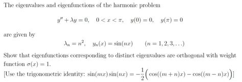 Solved The Eigenvalues And Eigenfunctions Of The Harmonic Chegg Com