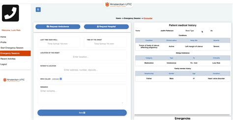 Example Of Call Center Interface Treating A Patient During An Emergency