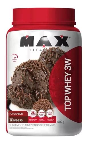 Top Whey 3w 900g Mais Sabor Max Titanium Coqueteleira