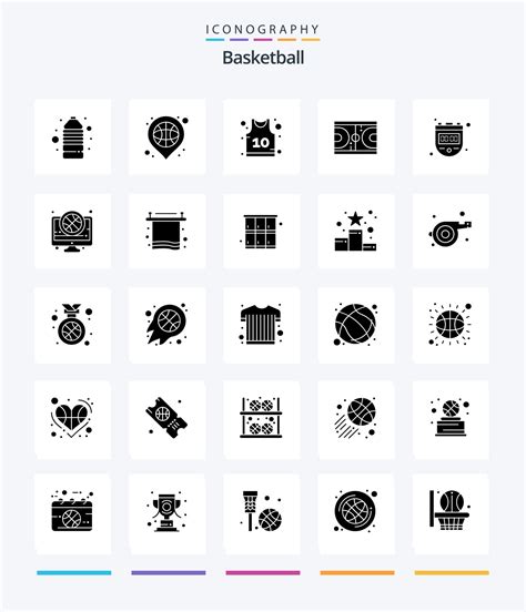 Creative Basketball 25 Glyph Solid Black Icon Pack Such As Chronometer