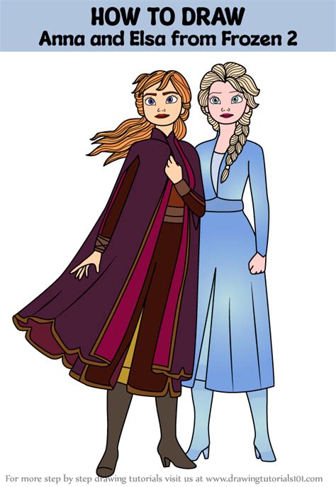 Step By Step How To Draw Anna From Frozen 2