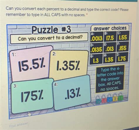 Solved Can You Convert Each Percent To A Decimal And Type The Correct