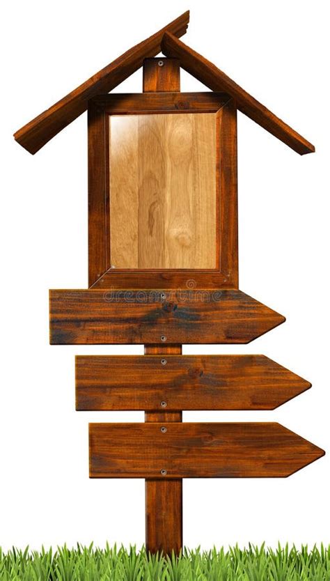 Triple Directional Wooden Signs Stock Illustration Illustration Of Address Announce 35399917