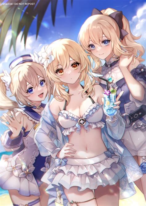 バーバラ 原神 琴 ジン 原神 蛍 ほたる 原神 「summer Vacation☀️ 原神 Genshinimpact