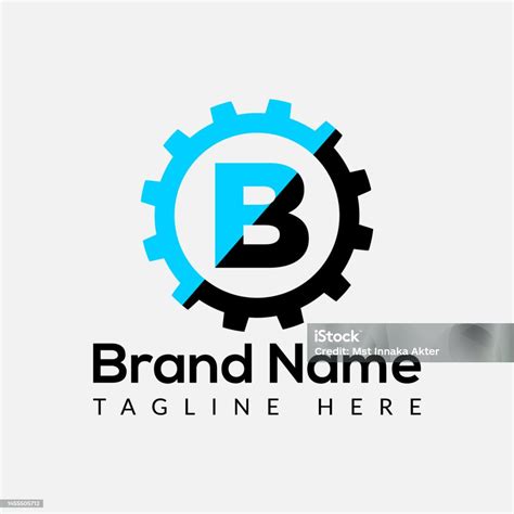 문자 B 템플릿에 기어 로고입니다 B 문자의 기술 로고 초기 기술 기호 개념 템플릿 0명에 대한 스톡 벡터 아트 및 기타 이미지