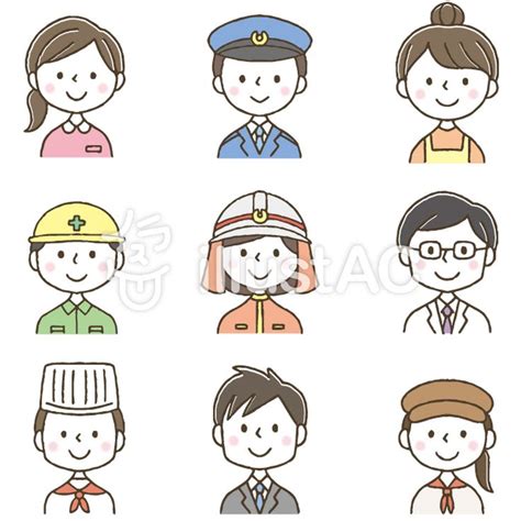 다양한 직업 남녀 일 귀여운 캐릭터 일러스트 일러스트레이션 유치원 그림