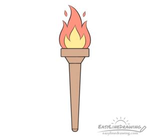 How To Draw A Torch Step By Step EasyLineDrawing