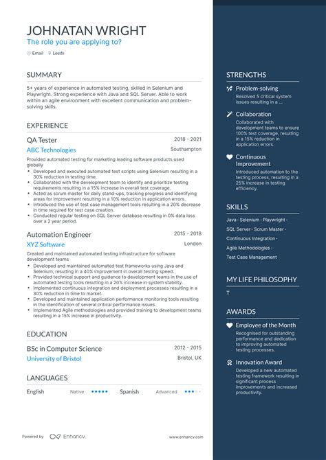 3 QA Tester CV Examples For 2023 3 QA Tester CV Examples For 2023