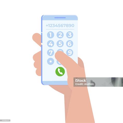 스마트 폰 다이얼링 다이얼 번호 연결 개념과 함께 손 벡터 그림입니다 누름 버튼에 대한 스톡 벡터 아트 및 기타 이미지 누름 버튼 디자인 만짐 Istock