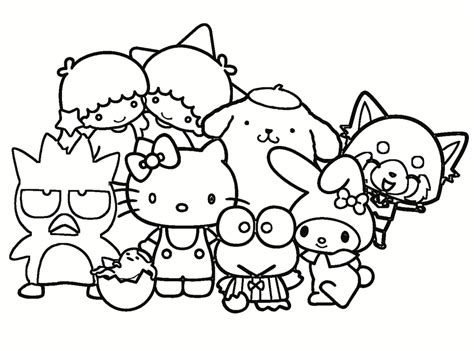 Keroppi And Hello Kitty Coloring Pages Sanrio Colorin