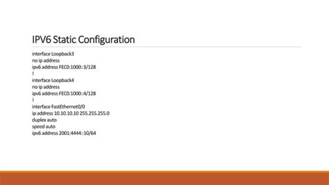 Cisco Ccna Ipv6 Static Configuration Ppt