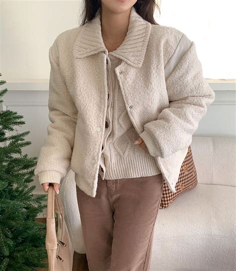 삐뽕언니 던츠 뽀글이 누빔점퍼4온스3color 부클점퍼 겨울점퍼 뽀글이자켓 뽀글이코트 퀄팅 누빔안감 가죽 레더 노카라 하객룩 출근룩 개강룩 떡볶이코트 올드머니룩 양모점퍼