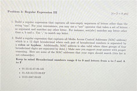 Solved Problem 3 Regular Expression Iii428ptsbuild A