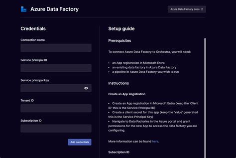 Azure Data Factory Added As Connector Orchestra