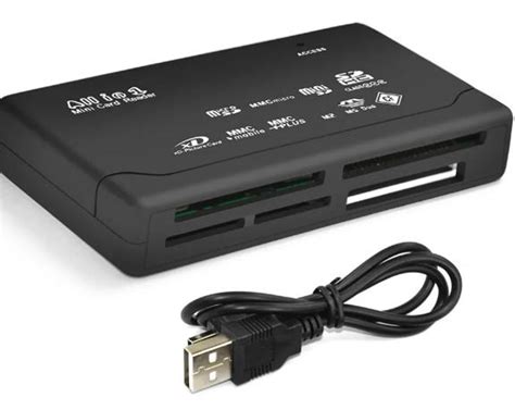 Картридер Usb 2 0 All In 1 Ms Microsd Sdhc T Flash M2 кардрідер Card Reader Чорний фото