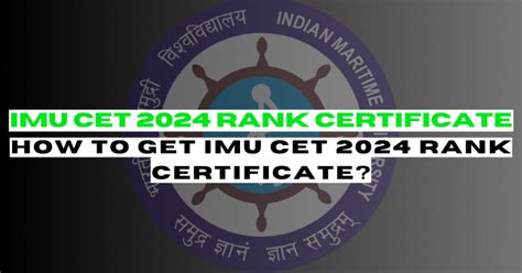 IMU CET 2024 Rank Certificate How To Get IMU CET 2024 Rank Certificate