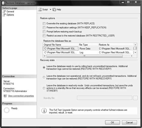 Restoring Databases And Logs Using Management Studio Sql Server