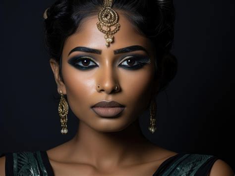 Premium Ai Image Young Indian Girl 20 Something Big Bold Happy Eyes