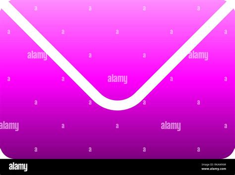 Mail Symbol Icon Purple Gradient With Rounded Corners Isolated Vector Illustration Stock