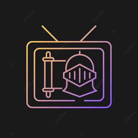 Darkthemed Vector Icon Depicting A Historical Exhibit With Gradient Effects Vector Outline