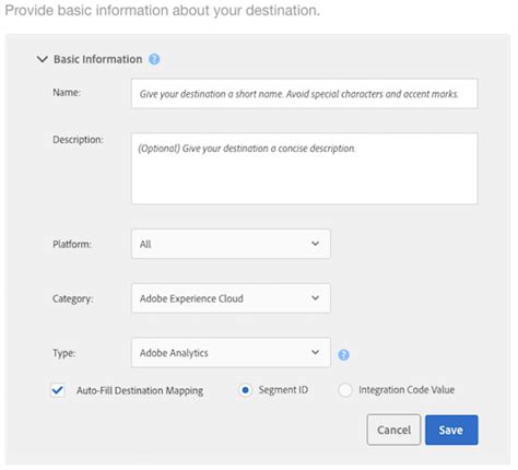 Configure An Analytics Destination Adobe Audience Manager
