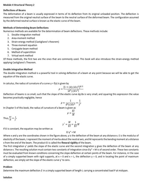 Module 4 Structural Theory 2 Pdf Beam Structure Bending