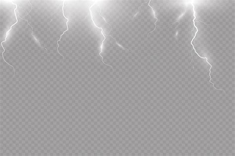 번개 효과 뇌우 조명 효과 전기 프리미엄 벡터
