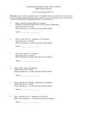 Medical Surgical Nursing IV Dosage Calculation Practice Master Course Hero