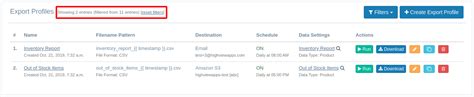 ez exporter update quick filters in export profiles and data settings