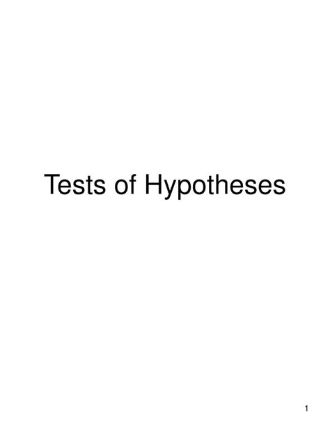 Ppt Tests Of Hypotheses Powerpoint Presentation Free Download Id 161822