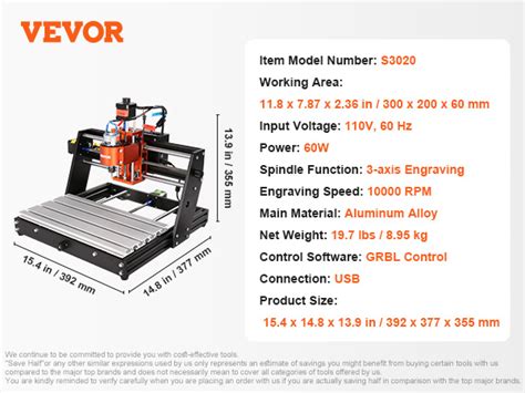 VEVOR CNC Router Machine W Axis GRBL Control Wood Engraving Milling Machine VEVOR AU