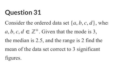 Solved Question 31 Consider The Ordered Data Set Abcd
