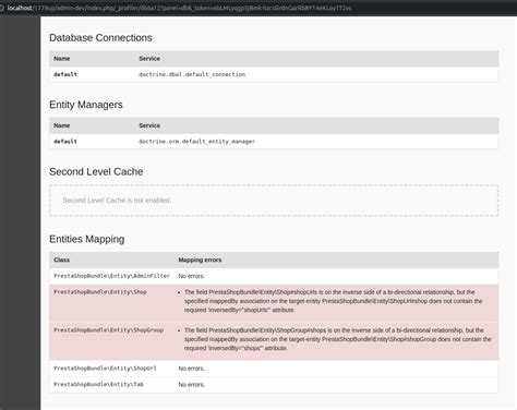 Some Errors When Debug Mode Enabled Invalid Entities Mapping · Issue