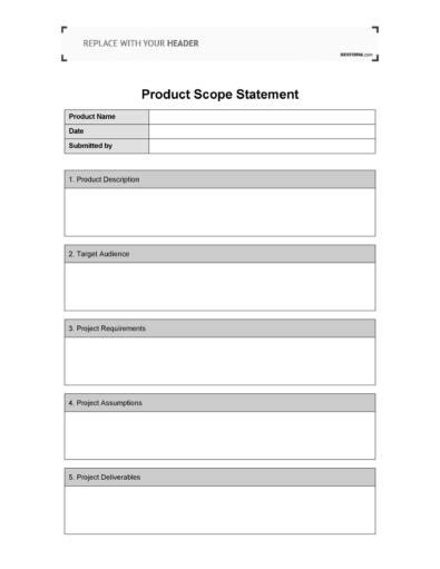 Project Scope Statement Templates Examples Templatelab