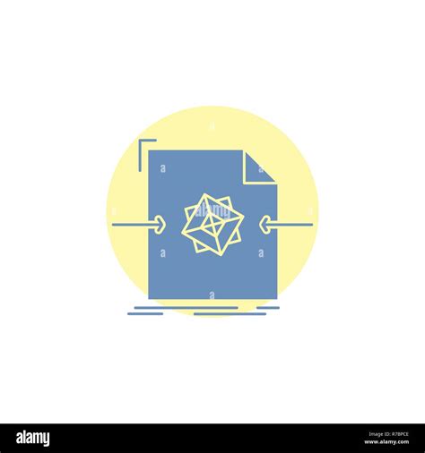 3d Document File Object Processing Glyph Icon Stock Vector Image