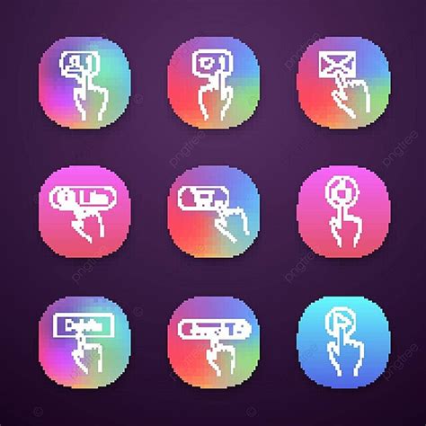 app buttons icons set background linear user vector background linear