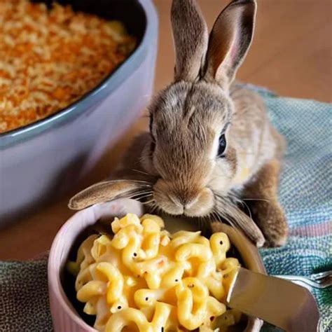 Bunny Eating Macaroni And Cheese
