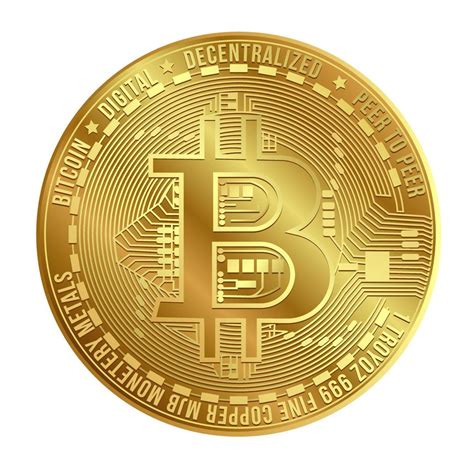 Gold Virtual Bitcoin Coin Isolated On White Background Popular