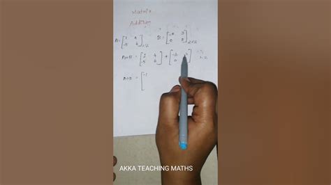 Matrix Addition 12thmaths Matricesmatrixaddition Akkateachingmaths Youtube