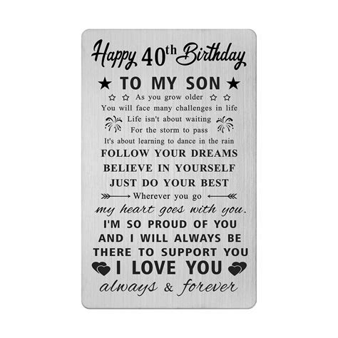 Hyhydhp Son 40th Birthday Card Happy 40th Birthday Ts For Son