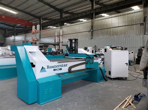 Cnc Wood Turning Lathe Machine With 3 Axis Spindle Routerstar Cnc Machine