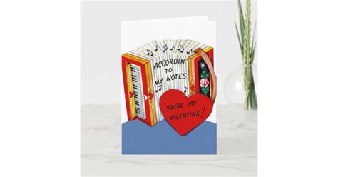 Vintage Accordion Valentines Day Card Zazzle