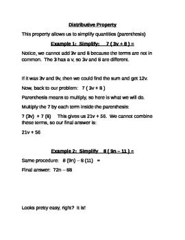Introduction To The Distributive Property By Tom T TPT