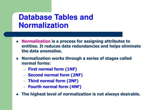 Ppt Chapter 5 Normalization Of Database Tables Powerpoint Presentation Id597640