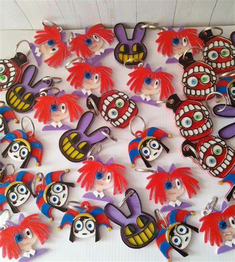 Stl File Pack 4 The Amazing Digital Circus Keychains 🎪 ・3d Printing Model To Download・cults