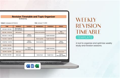 Revision Timetable Excel