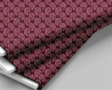 Poly Mul Mul Ajrakh Mix Pattern Fabric Digital Prints Maroon At ₹ 150