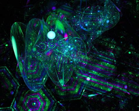 Abstract Digital Fractal Fantasy Card Decorative Vibrant Design