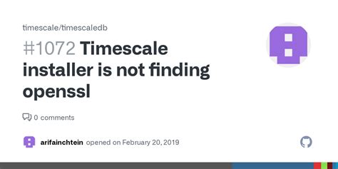 Timescale Installer Is Not Finding Openssl Issue Timescale Timescaledb GitHub